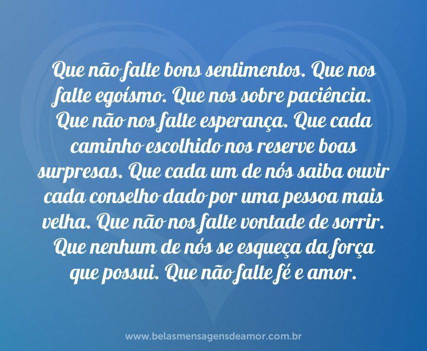 Que não falte - Belas Mensagens de Amor